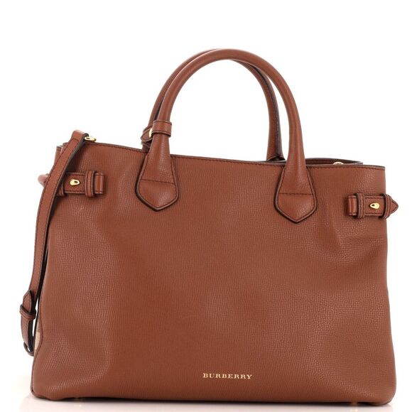 Burberry | Bags | Burberry Banner Tote Leather And House Check Canvas ...